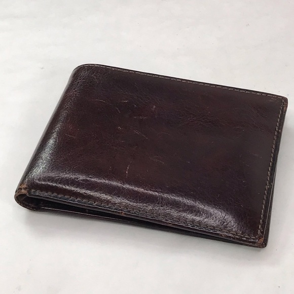 Bosca | Bags | Bosca Old Leather Bifold Wallet With Card Id Flap Dark Brown | Poshmark